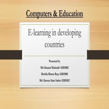 E-learning in developing countries | PPTX