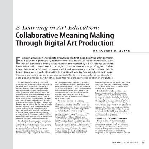 E learning in art education- collaborative meaning making through ...
