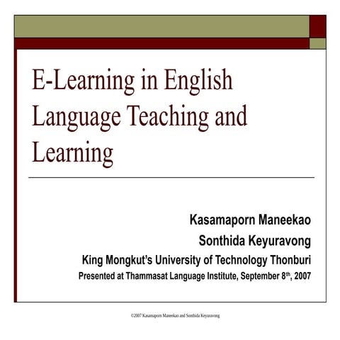 E-Learning in English Language Teaching and Learning.ppt