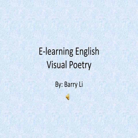 E learning visual poem | PPTX
