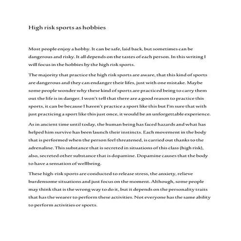 Challenging Hobbies | PDF