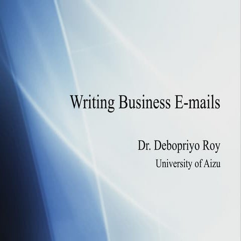 Introduction to Business Emails | PPT