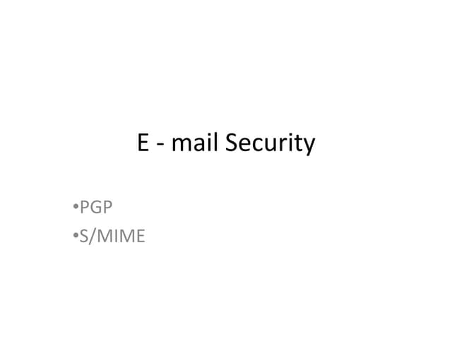 Pgp pretty good privacy | PPTX