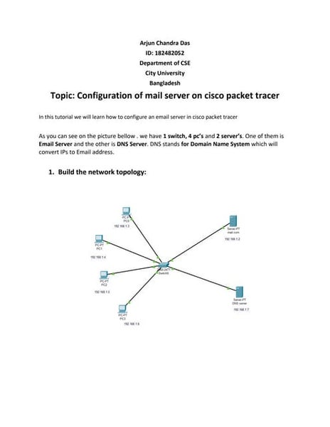 Email Server Configuration On Cisco Packet Tracer