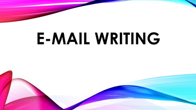 email writing ppt | PPTX