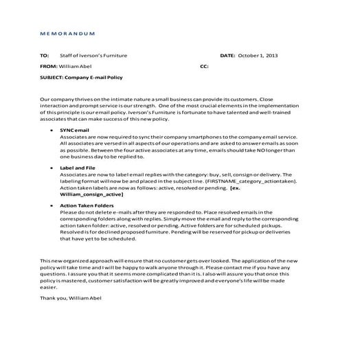 E-mail Policy Memo_Sample | DOCX