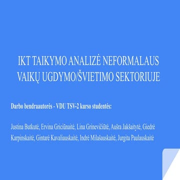 E mokymosi technologijos namų darbas-3 grupe | PPT