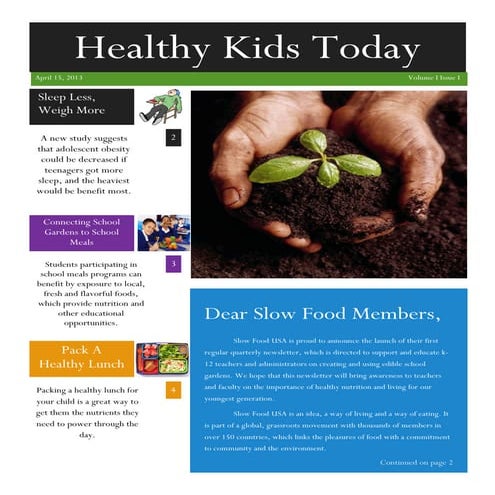 E newsletter | PDF | Children\'s Health | Healthy Living