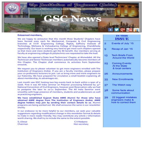 GSC NEWS August 2015 | PDF