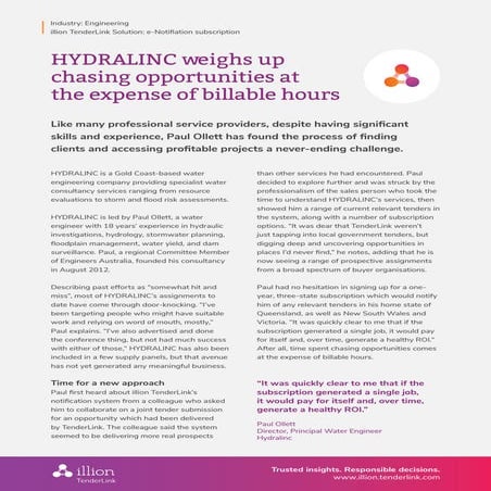 illion TenderLink Plans & Pricing - AU | PDF