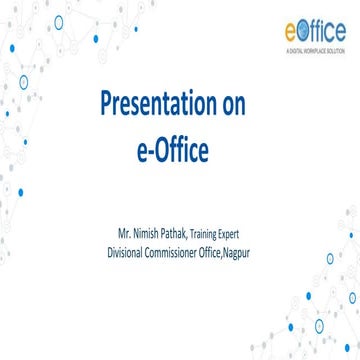 e-Office Presentation For Tranning Purpose | PPTX | Computing ...