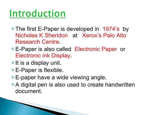 Electronic Paper (e-Paper) | PDF