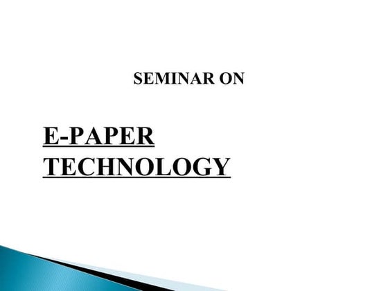 Electronic Paper (e-Paper) | PPT