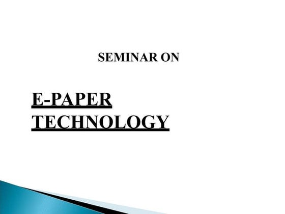Electronic Paper (e-Paper) | PDF