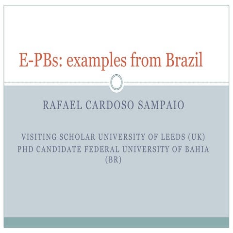 E participatory budgeting in brazil | PPTX