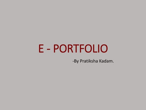 Types of Portfolio | PPT