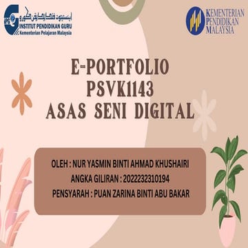 E-portfolio Asas Seni Digital | PDF