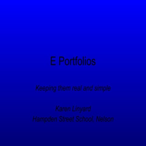Making eportfolios Real and Simple | PPT