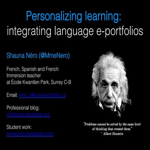 Personalizing learning: Integrating e-Portfolios in the language classroom | PPT