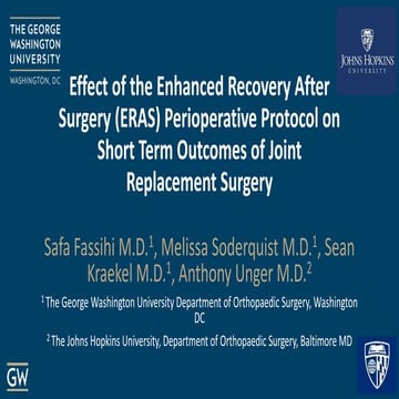 Effect of the Enhanced Recovery After Surgery (ERAS) | PPTX | Physical ...