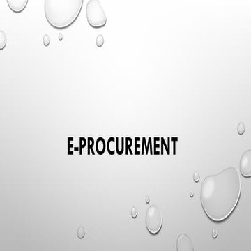 E-Procurement and Process of E-Procurement | PPTX