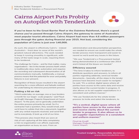 illion TenderLink Plans & Pricing - AU | PDF