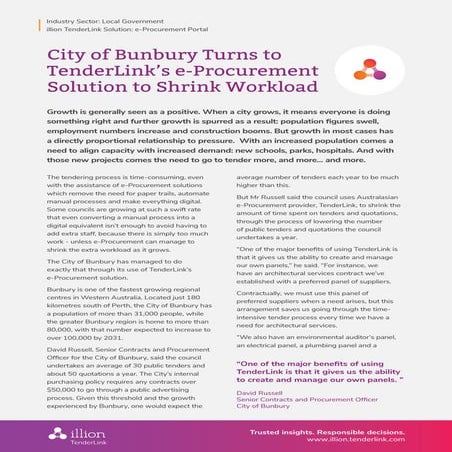 illion TenderLink Plans & Pricing - AU | PDF