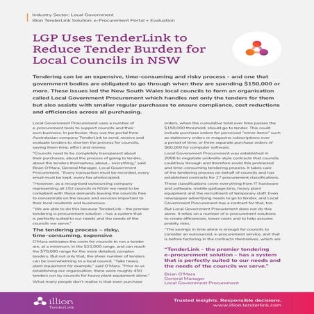 illion TenderLink Plans & Pricing - AU | PDF
