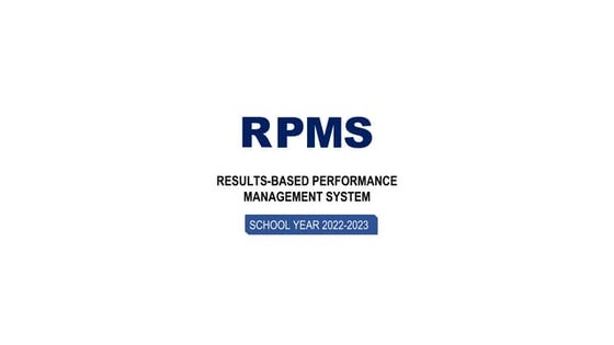 RPMS 2023-2024 PORTFOLIO for Master Teacher.pptx | Educational ...