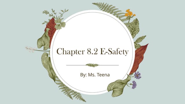 Igcse Chapter 8 Safety And Securitye Safety Pptx