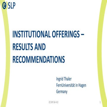 E slp policy forum - institutional policies by ingrid thaler (fern uni ...
