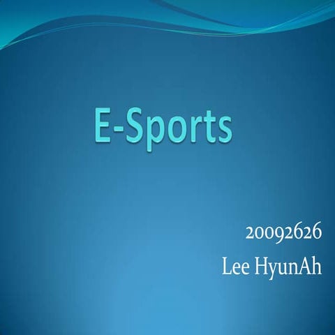 E-Sports Presentation | PPTX