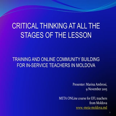 Teaching Critical Thinking with Marina Ambrosi | PPT