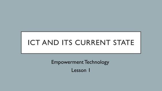 a brief introduction of ict and its components | PPT