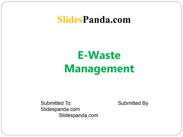 Electronic Waste Management | DOCX