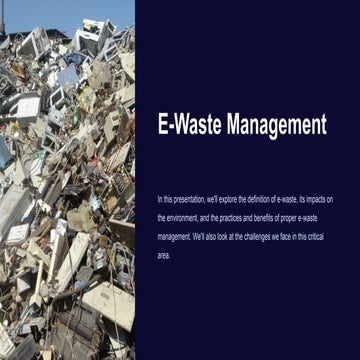 E-Waste-Management [EST].pptx | Environmental Services Industry ...