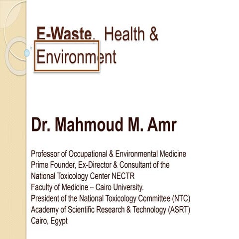 E waste, health & enviroment-may2019 | PPTX