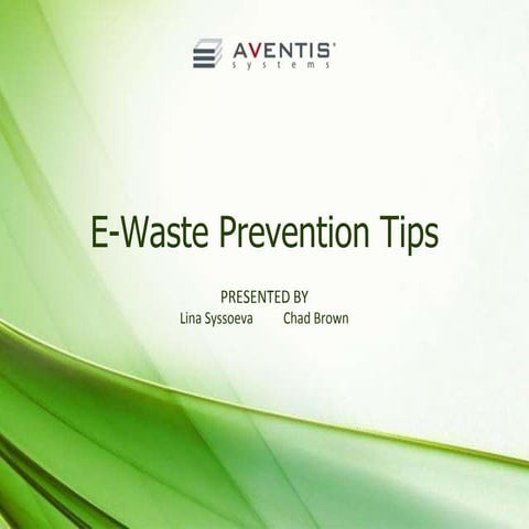 E-Waste Prevention Tips | PPTX