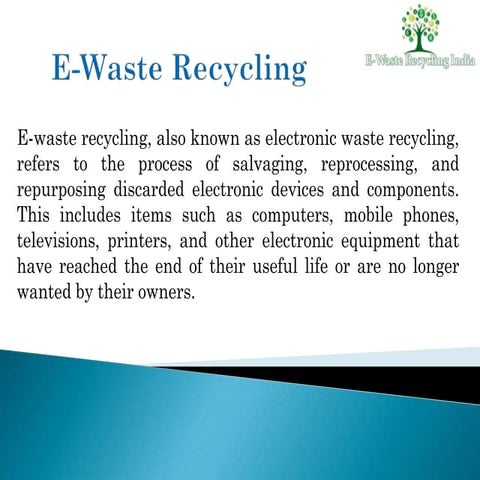 What is the e-waste recycling process... | PDF