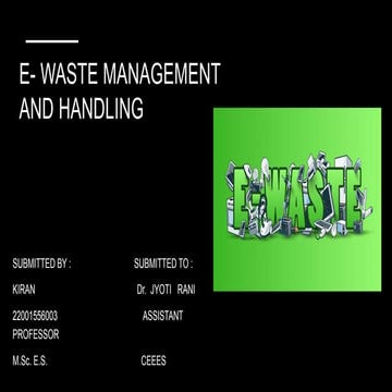 E-WATSTE management and handling rules | PPTX