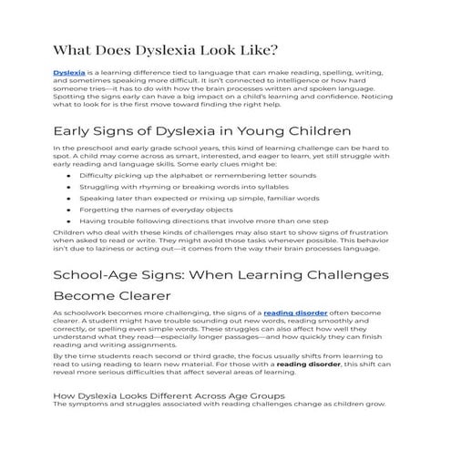 E - What Does Dyslexia Look Like.pdf... | PDF