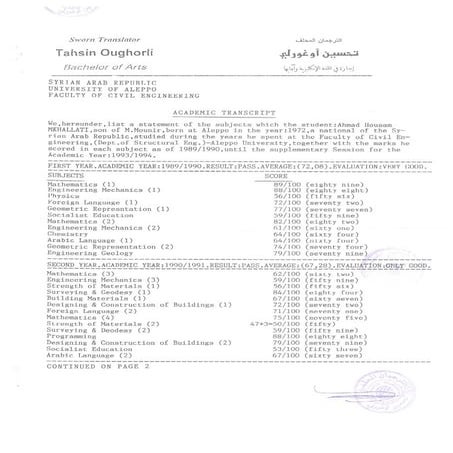 Academic Transcript_civil Engineering | PDF