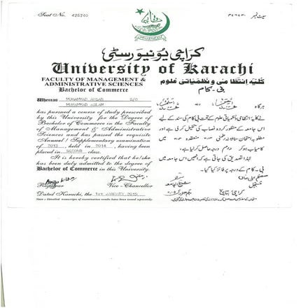 Degree Bcom Front | PDF