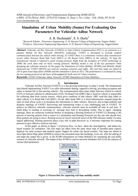SUMO ( SIMULATION OF URBAN MOBILITY) | PPTX