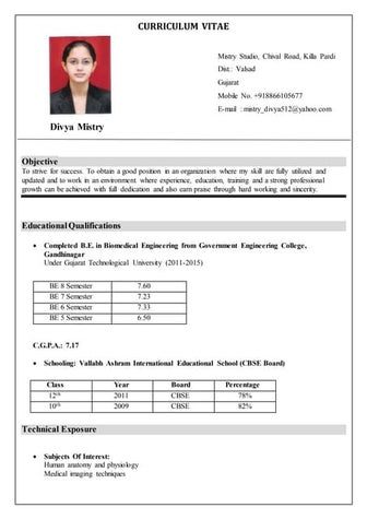 divya resume | PDF