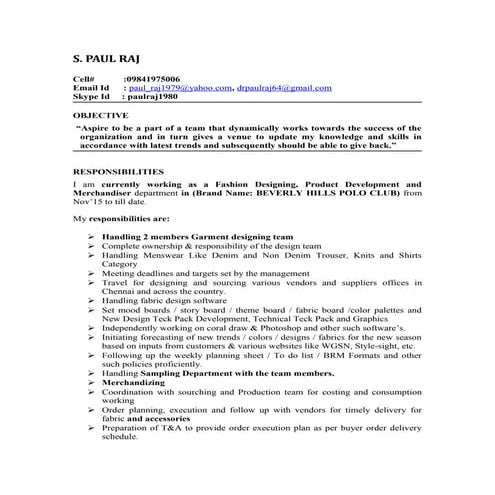 paul raj resume 14 JUNE 16 | DOC