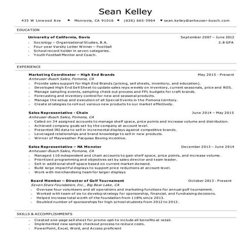 Sean Kelley Resume | DOCX