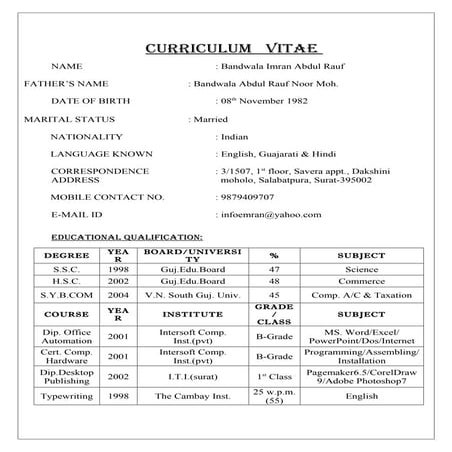 ECM CV IB - Copy | DOC