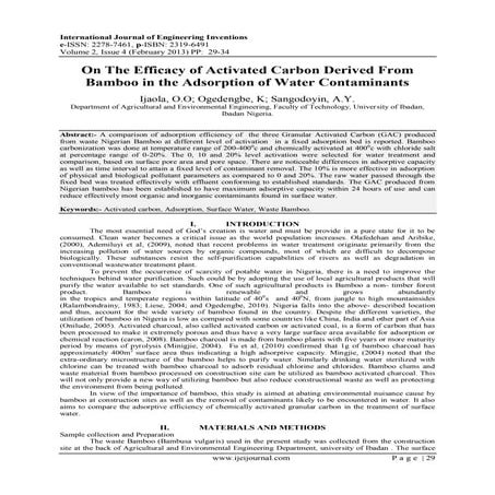 Preparation of activated carbon from pyrolytic conversion of musa ...