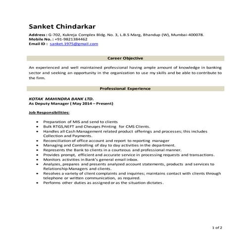 Sanket Chindarkar Resume | PDF